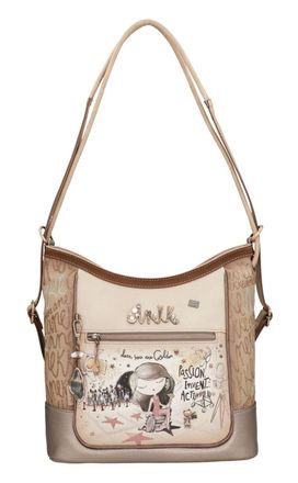 Anekke Damentasche - Tasche aus Polyester mit 2 Schultergurten umwandelbar in einen Rucksack - Rei&szlig;verschluss - Zubeh&ouml;r und Accessoires f&uuml;r Damen - Ma&szlig;e 34 x