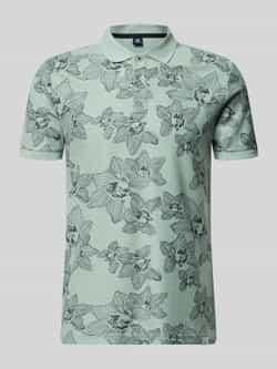 Lerros Slim Fit Poloshirt mit floralem Allover-Print