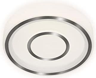 Briloner Leuchten - LED Deckenlampe mit Backlighteffekt, Deckenleuchte, neutralweiße Farbtemperatur, Ø280 mm, Aluminiumfarbig, 3444-019