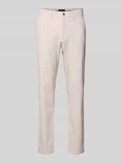 Christian Berg Hose aus Baumwoll-Leinen-Mix mit Glencheck-Muster