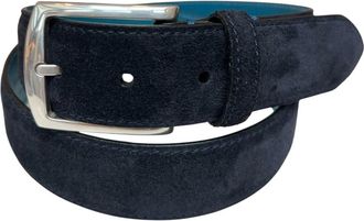 Paolo Vitale Homme, Accessoires, Bleu, Taille: 110 CM Ceinture en Daim