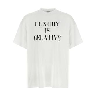 Moschino Wei&szlig;e Crew Neck Text Print Top - - Tops - Damen - Wei&szlig; - XS