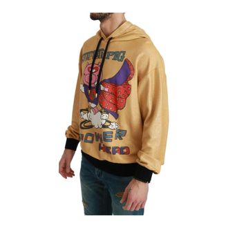 Dolce & Gabbana Homme, Sweatshirts et sweats à capuche, Multicolore, Taille: S Sweat à capuche doré Power Pig