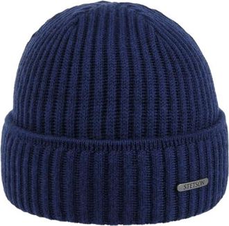 Stetson Bonnet Parkman Femme/Homme - Made in Italy Bonnets &agrave; Revers en Reps de Ski avec Hiver Automne-Hiver - Taille Unique Bleu Saphir