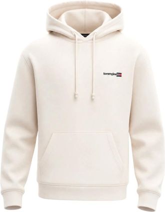 Tommy Jeans Homme, Sweatshirts et sweats &agrave; capuche, Blanc, Taille: L Dm0Dm23393 Sweat &agrave; capuche