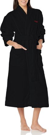 HUGO BOSS Damen Knee Length Terry Robe Knielanger Frottee-Bademantel, Stormy Black, Medium