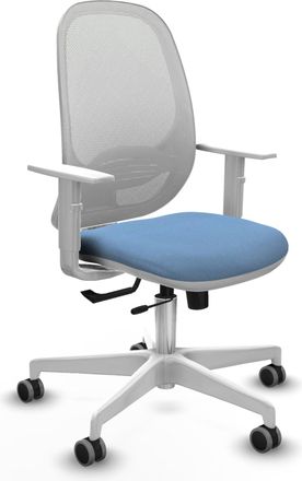Piqueras y Crespo Cilanco Verwaltungsstuhl mit wei&szlig;en Armlehnen, h&ouml;henverstellbare Lendenwirbelst&uuml;tze, ausgestattet mit Syncro/Traslack und Schneideschaum, Wei&szlig;/Himmelb