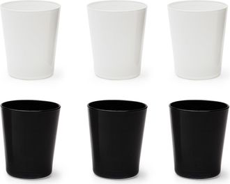 Excelsa Portofino Set 6 Gläser, weiß/schwarz, 30 cl, mundgeblasenes Glas