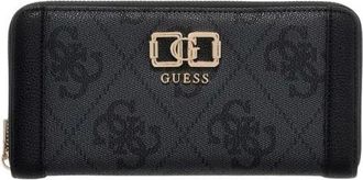Guess Femme, Accessoires, Noir, Taille: ONE Size Portefeuille &agrave; Fermeture &Eacute;clair et Compartiments Int&eacute;rieurs
