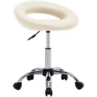 vidaXL Esszimmerstuhl Drehbar Creme Kunstleder vidaXL842825