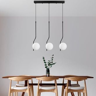 Opviq Elegant Black Chandelier, Adjustable Height 65-110 cm, Metal Body, 3 x E14 Sockets, 70 x 15 cm | Perfect for Modern Living Spaces, Stylish & Functiona