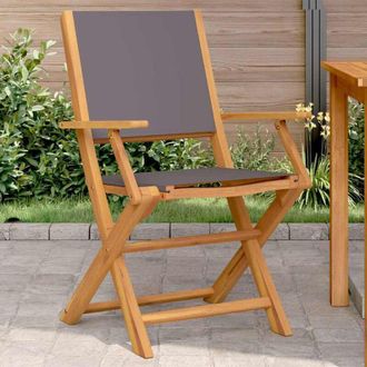 vidaXL Vidaxl - Chaises de jardin lot de 2 anthracite bois acacia massif tissu