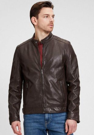 Mauritius Lederjacke GMBrody LASV mit Rei&szlig;verschluss, Rei&szlig;verschlusstaschen, Stehkragen