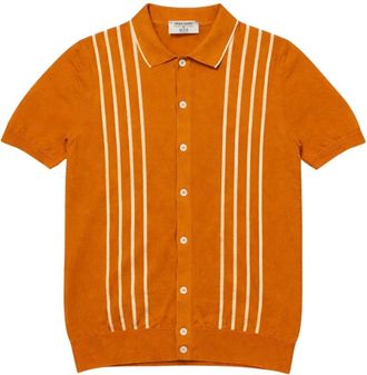 Gran Sasso Homme, Chemises, Orange, Taille: XL Camicia Rayas