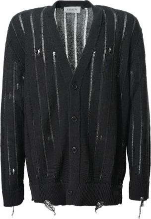Laneus Homme, Pulls, Noir, Taille: M Knit Cardigan