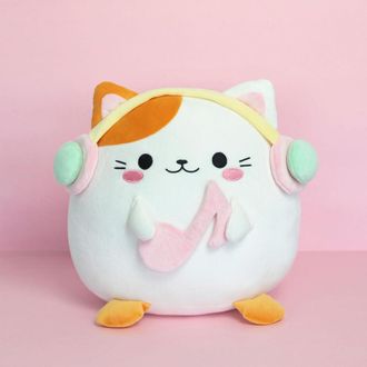 Balvi Kissen Fluffy Kawaii Melody Wei&szlig; Farbe Katze mit weichen und schwammigen Kopfh&ouml;rern Nylon