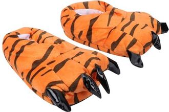 BESPORTBLE CALLARON Pantoufles Femmes Antid&eacute;rapants En Peluche &agrave; Pattes De Dinosaure, Chaussures Dint&eacute;rieur Chaudes Hiver, Taille Moyenne 30-39, Couleur Motif Ti