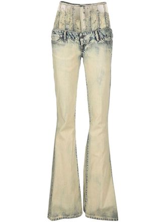 Diesel Schlagjeans mit hohem Bund - Nude