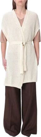 KANGRA Femme, Pulls, Beige, Taille: 38 FR Gilet en Tricot