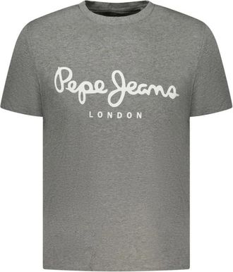 Pepe Jeans London Homme, Tops, Gris, Taille: 2XL T-shirt &agrave; col rond en coton