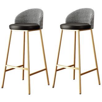 Generic 26/30 Zoll Barhocker, Barst&uuml;hle mit gebogener R&uuml;ckenlehne und Fu&szlig;st&uuml;tze, Tresenhocker mit PU-Lederbezug, hohe St&uuml;hle f&uuml;r K&uuml;cheninseln und Fr&uuml;hst&uuml;cksbe