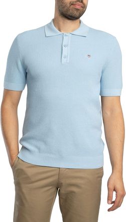 GANT Poloshirt Aus Mikrotexturierter Baumwolle, Blau