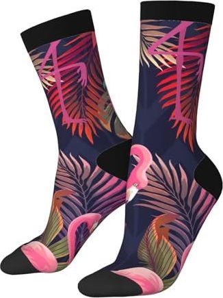 Generic Magnifiques Flamants Roses Chaussettes Hommes Confortable Chaussette Homme Décontractés Chaussettes Sport Pour Affaires Travail Trekking 40Cm