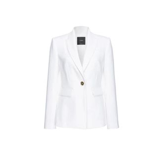 Pinko Wei&szlig;er Stretch-Krepp-Blazer - - Jackets - Damen - Wei&szlig; - 2XL