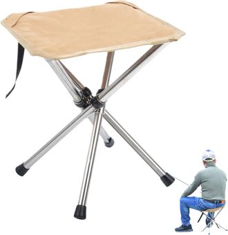 Generico Campinghocker, tragbarer Campinghocker, Outdoor-Stuhl, Edelstahlst&auml;nder, Sitz f&uuml;r Reisen, Wandern, Grillen, Gartenarbeit und Pin