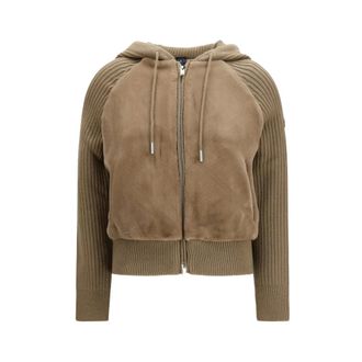 Moose Knuckles Pull en maille hybride &agrave; capuche Junction - Femme - Vestes - Beige - Taille: 38 FR