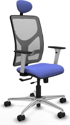 Piqueras y Crespo B&uuml;rostuhl mit hoher R&uuml;ckenlehne, mit wei&szlig;en und schwarzen Armlehnen, h&ouml;henverstellbare Lendenwirbelst&uuml;tze und festes Kopfteil, ausgestattet mit Syncro