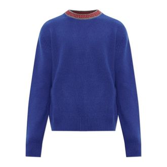 Versace Rundhals-Pullover aus Wolle und Kaschmir - - Knitwear - Herren - Blau - XL