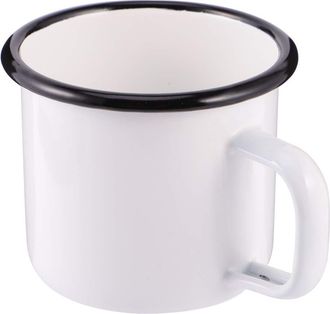 Cabilock Emaille Edelstahl Kaffeebecher Lagerfeuer Kaffee Teebecher Tasse Vintage Campingbecher Geschenke für Mutter Kinder Weiß