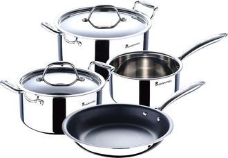 Masterpro Masterpro Topfset Triply Edelstahl Silberfarben (6 pcs)