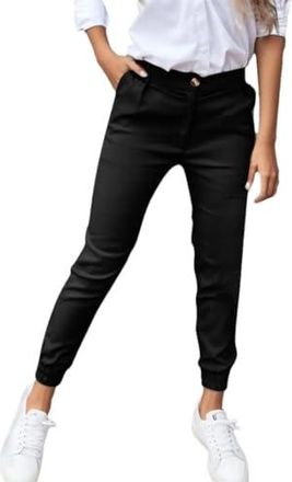 Generic Pantalon court polyvalent pour femme Printemps/&eacute;t&eacute; avec poche fine &agrave; nouer &agrave; la cheville, convient pour un usage quotidien, Noir, M