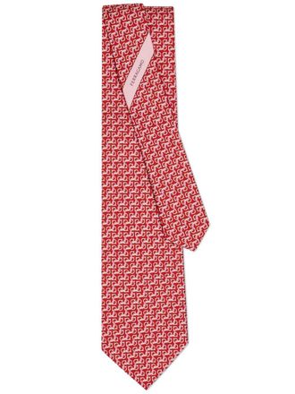 Ferragamo cravate &agrave; imprim&eacute; graphique - Rouge