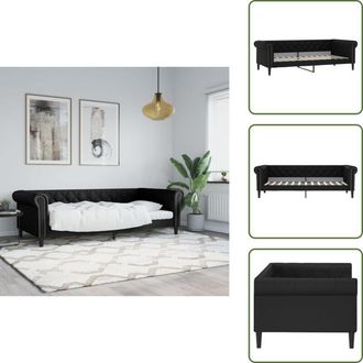 vidaXL Tagesbett Schwarz 80x200 cm Kunstleder - Schlafsofa - Sofa Bett - G&auml;stebett - Tagesbett - Wohnzimmer M&ouml;bel