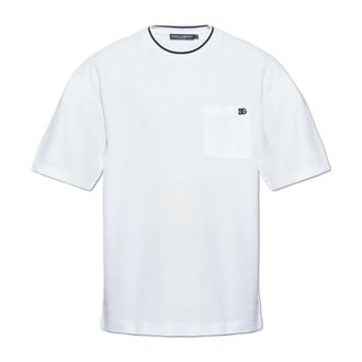Dolce & Gabbana T-Shirt mit Tasche - - Tops - Herren - Wei&szlig; - 2XL