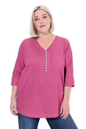 Ulla Popken Damen gro&szlig;e Gr&ouml;&szlig;en &Uuml;bergr&ouml;&szlig;en Plus Size Bubble-Tunika, Herzausschnitt, Biesen, 3/4-Arm