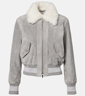 Thom Browne Veste en daim et shearling