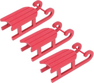 Amosfun 3stücke Mini-Schlitten Aus Holz Für Tischdeko Weihnachtsdeko Heimdeko Handgeschnitzte Mini-weihnachtsschlittenfigur Als Dekoration Für Weihnachtsbaum 