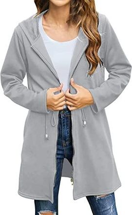Generic 2026 Vestes &agrave; capuche pour femme - Solide - Veste polaire - Cardigan d&eacute;contract&eacute; - Hiver chaud - Doublure en agneau - Fermeture &eacute;clair, GY1., XL