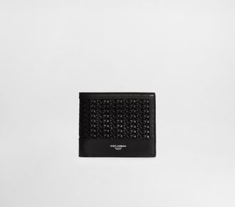 Dolce & Gabbana Woven Plong&eacute; Calfskin Wallet - Mann Geldb&ouml;rsen Und Kleinlederwaren Schwarz Onesize