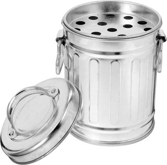 Amosfun Vintage Aschenbecher Mit Deckel Eimer Stil Galvanisierter Eisen Mini Tisch Aschebeh&auml;lter Windgesch&uuml;tzt F&uuml;r B&uuml;ro Schlafzimmer K&uuml;che