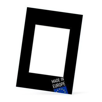 Photolini Passepartout A2 42x60 aussen für A3 30x42 innen, säurefrei 1,5 mm Passepartout Karton Schwarz, alterungsbeständige Schrägschnitt - Passepartouts, Präs