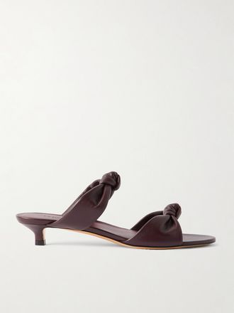 Le Monde Beryl Knot Mules Aus Leder - Burgunder