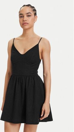 Tommy Jeans Sommerkleid Skater DW0DW22345 Schwarz Slim Fit