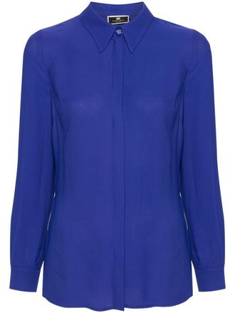 Elisabetta Franchi blouse &agrave; lien de resserrage en cha&icirc;ne - Bleu