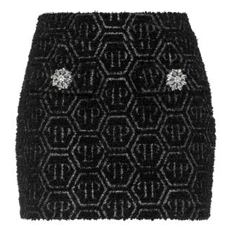 Philipp Plein Minirock Monogram - - Skirts - Damen - Schwarzk - M