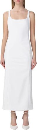 Emporio Armani Femme, Robes, Blanc, Taille: 42 FR &Eacute;l&eacute;gante Robe Midi Blanche Dos Nu